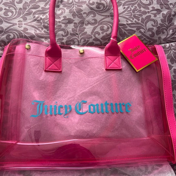 Juicy Couture | Bags | Nwt Juicy Couture Pink Clear Tote Bag | Poshmark